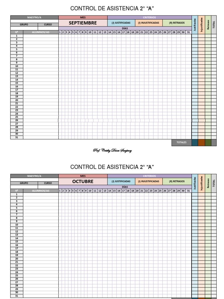 Control de Asistencia Primaria | PDF