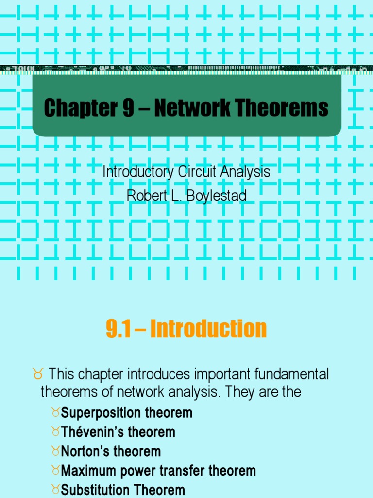 Chapter 9 - Network Theorems: Introductory Circuit Analysis Robert L. Boylestad | PDF | Network ...