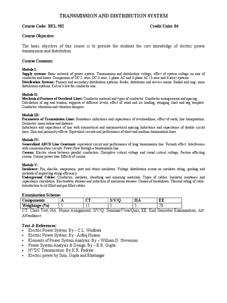 Transmission and Distribution System | PDF | Electric Power ...