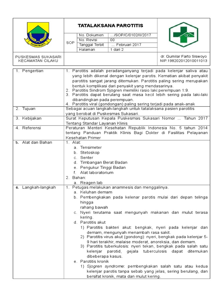 Tatalaksana Parotitis | PDF | Pengembangan Diri | Sains & Matematika