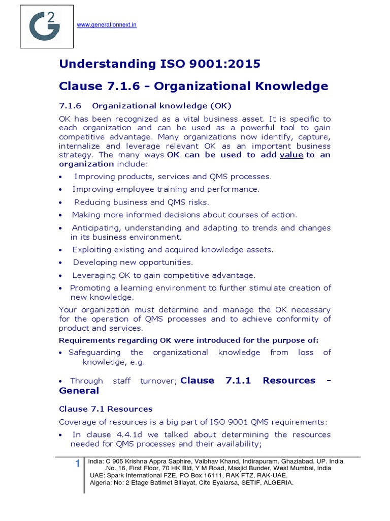 Clause 7dot1dot1 9k 2015 Workshop On Resources General | PDF | Iso 9000 ...