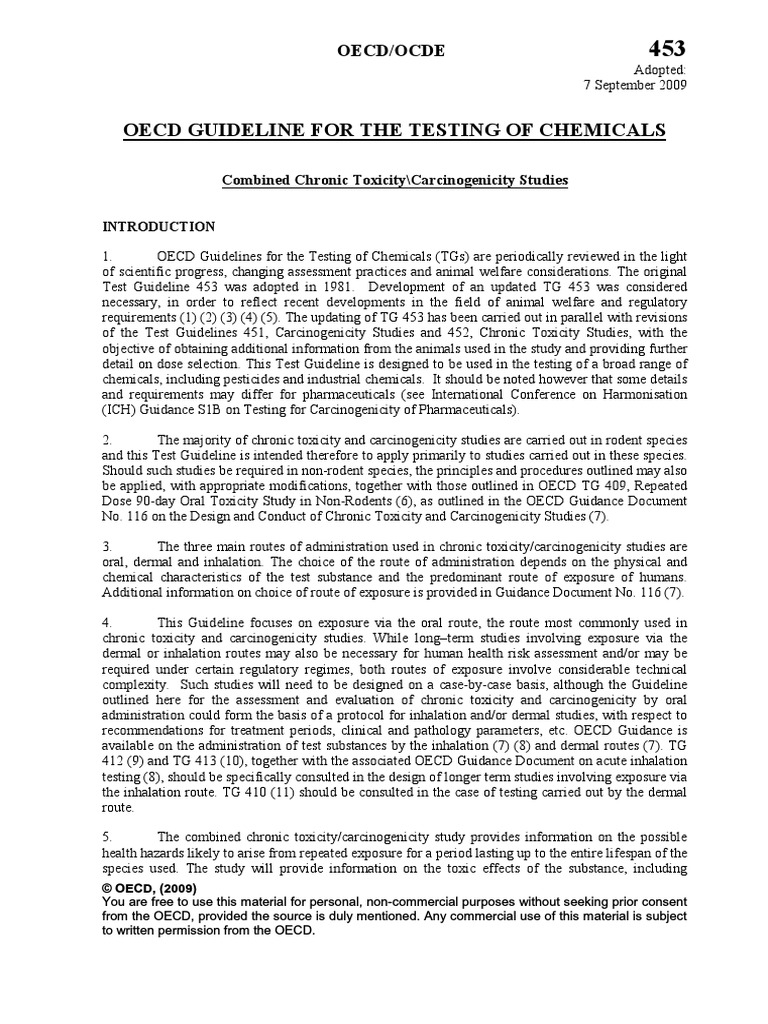 Combined Chronic Toxicity & Carcinogenicity Studies | PDF | Toxicity ...