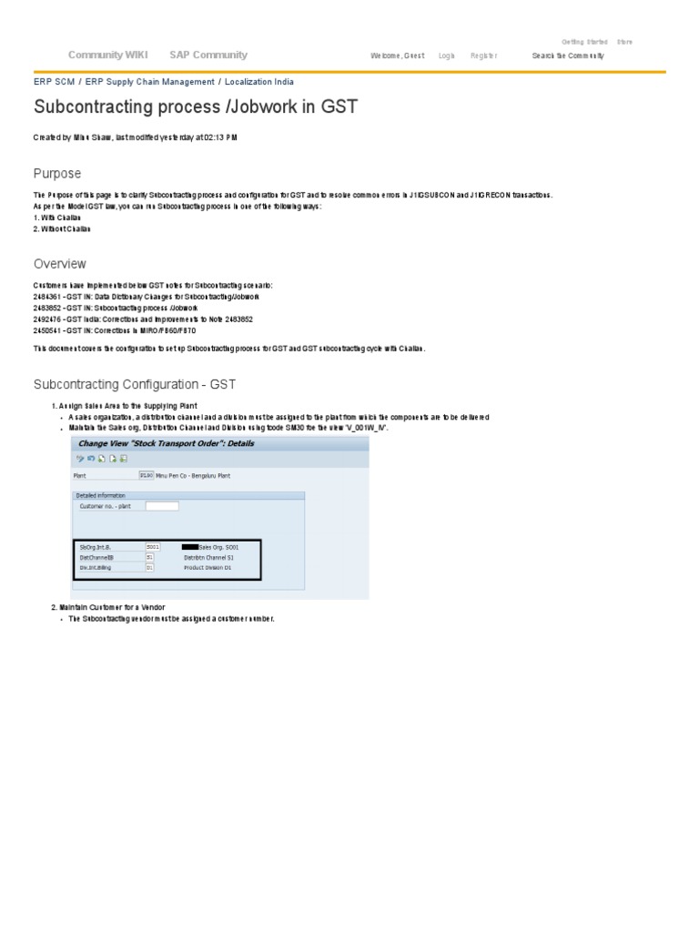 Subcontracting Process - Jobwork in GST | PDF | Invoice | Enterprise Resource Planning