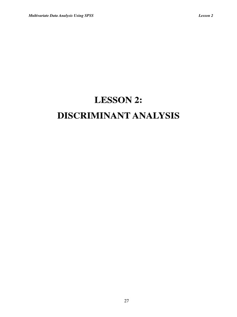 Discriminant Analysis | PDF | Correlation And Dependence | Variance