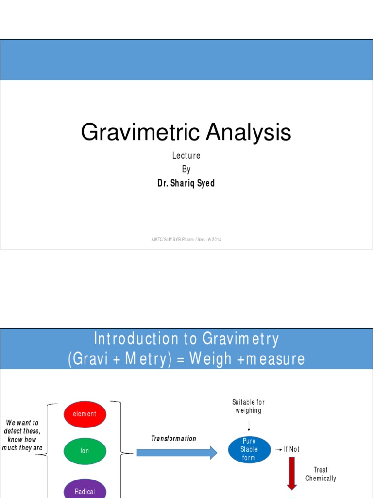 Gravimetric Analysis-1.pdf | Precipitation (Chemistry) | Chemistry
