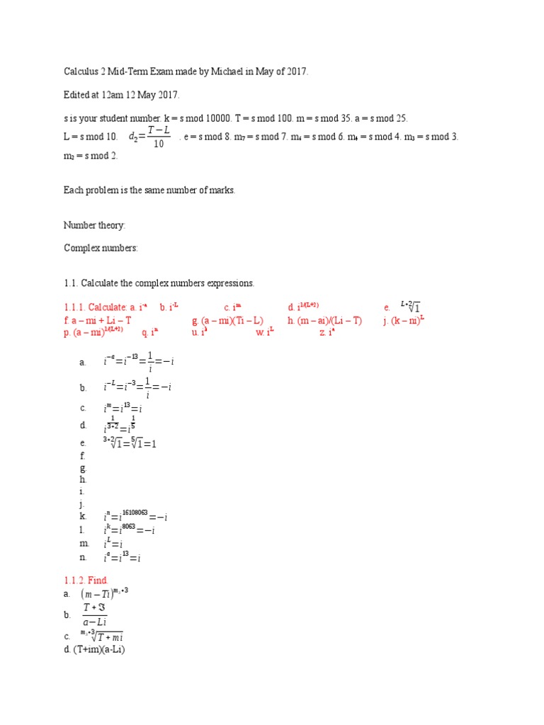 UTS Exam Calculus | PDF | Logarithm | Exponential Function
