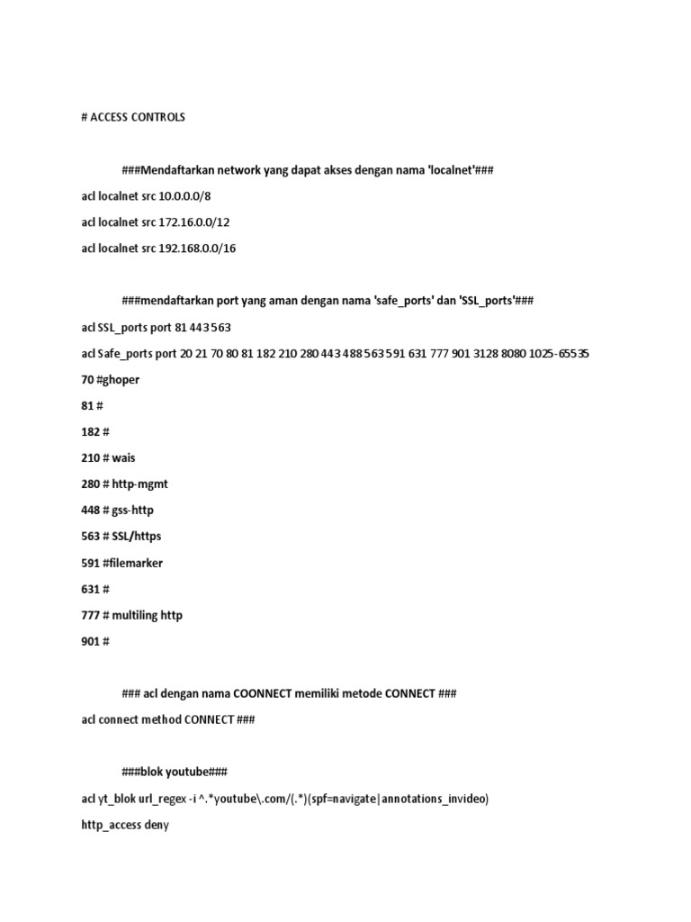 Catatan Konfigurasi Squid Squid - Conf | PDF