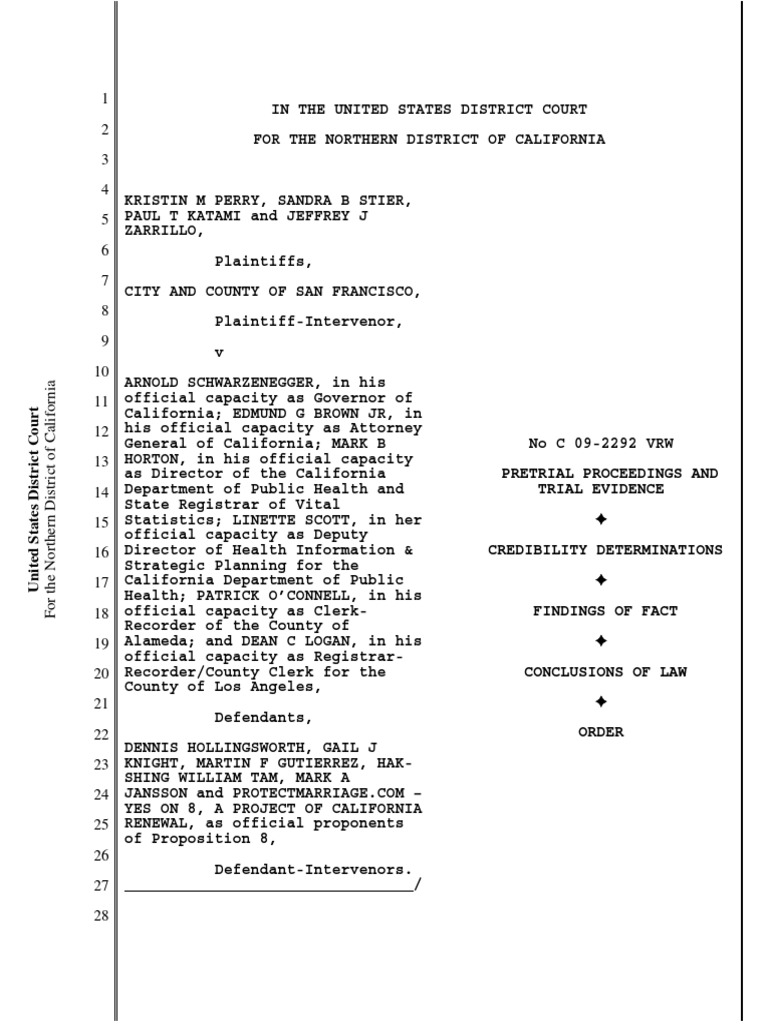 California Prop 8 Ruling (August 2010) | PDF | In Re Marriage Cases ...