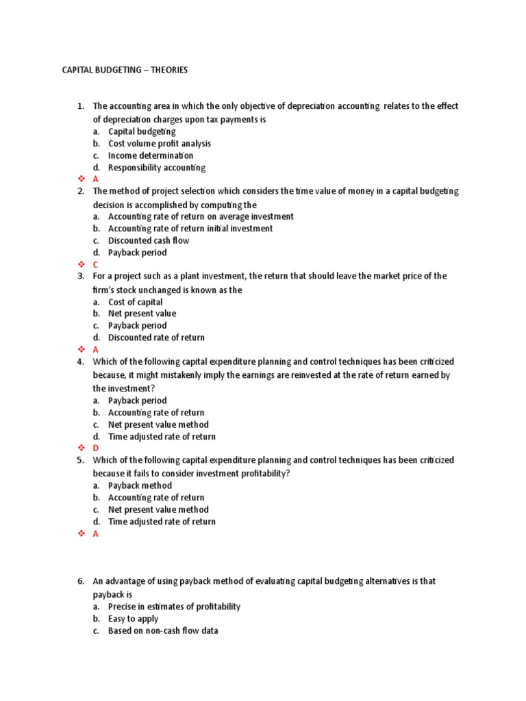 Capital Budgeting PDF Capital Budgeting Net Present Value