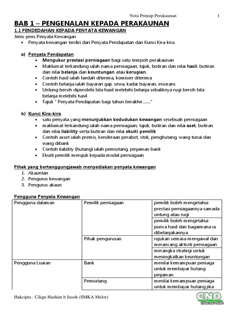 Nota Perakaunan PDF | PDF