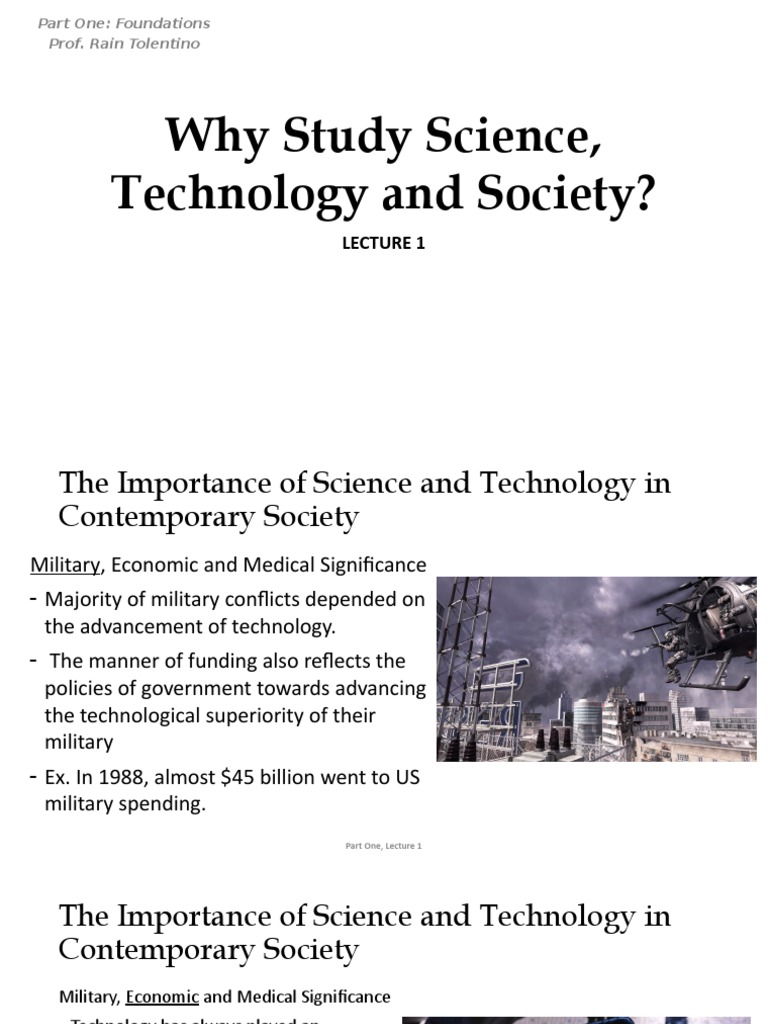 Lecture1 Why Study Science, Technology and Society | PDF | Science ...