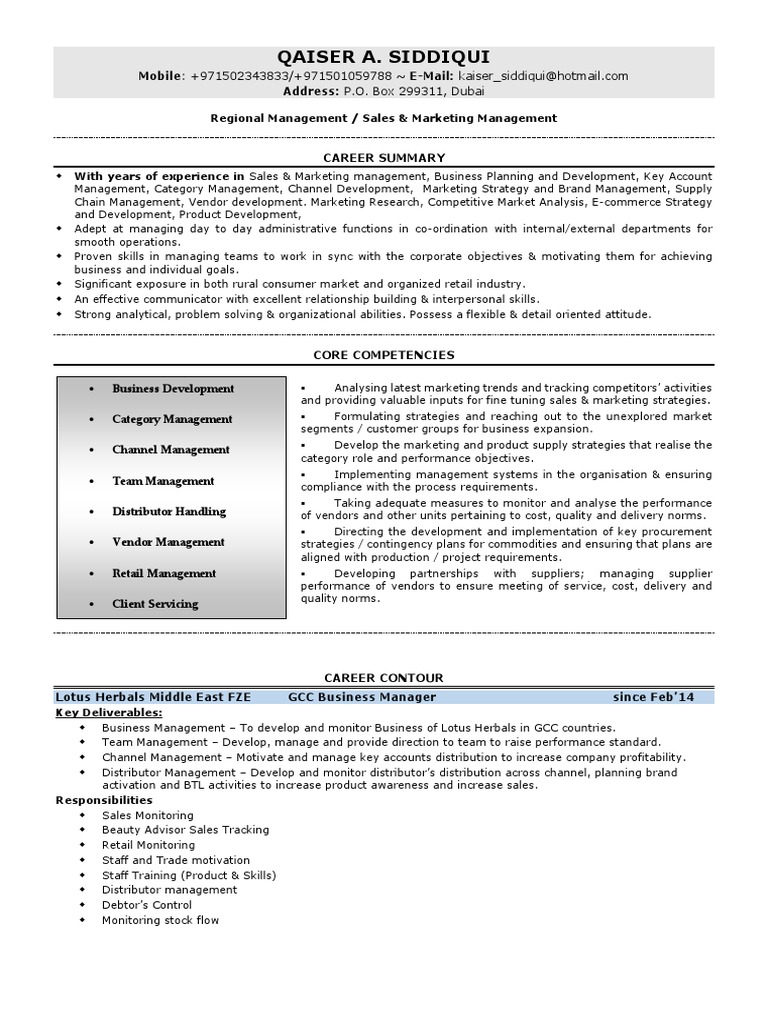 Best Resume Format For GCC Region | PDF | Strategic Management | Retail