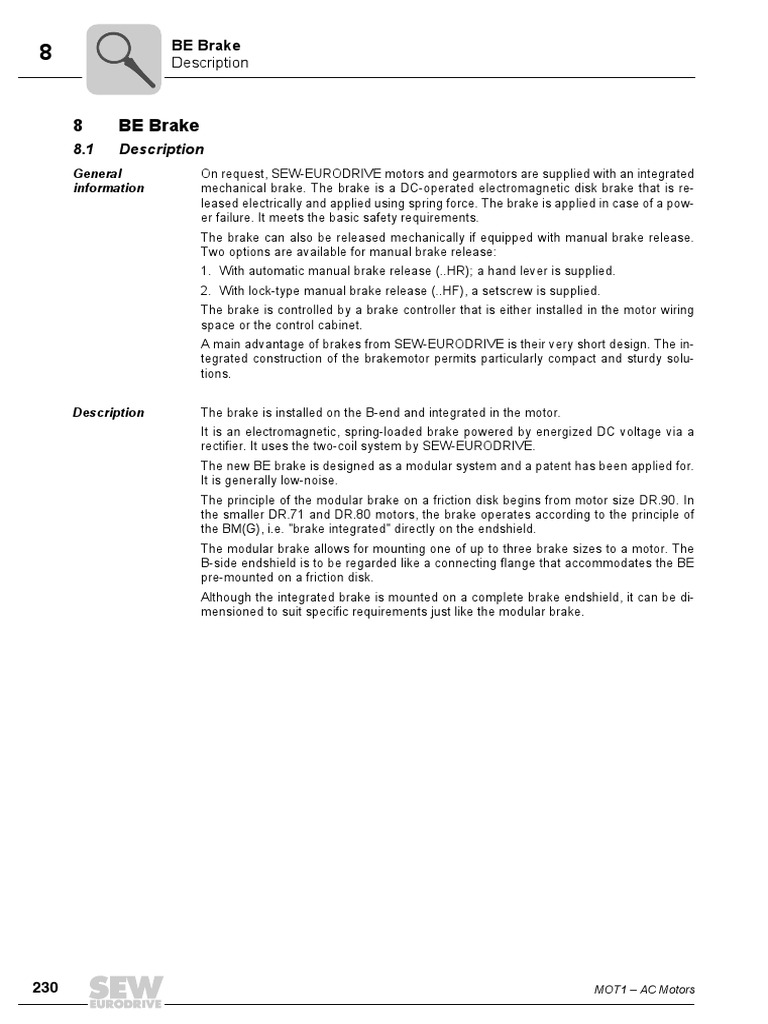g05 Frenos Be Sew-Eurodrive | PDF | Brake | Inductor