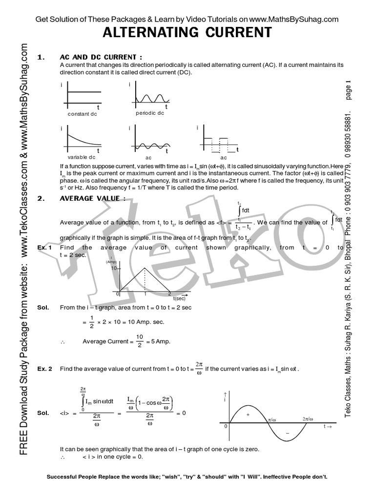 Alternating Current | PDF | Inductor | Root Mean Square