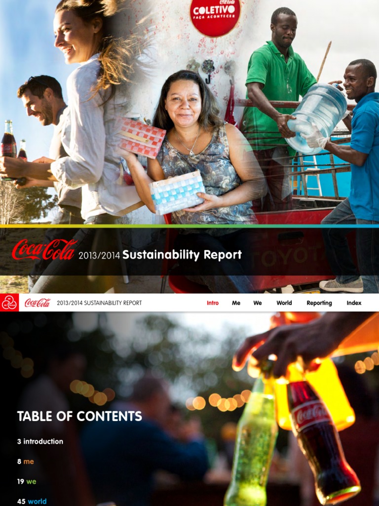 2013 2014 Coca Cola Sustainability Report Pdf Sugar Substitute