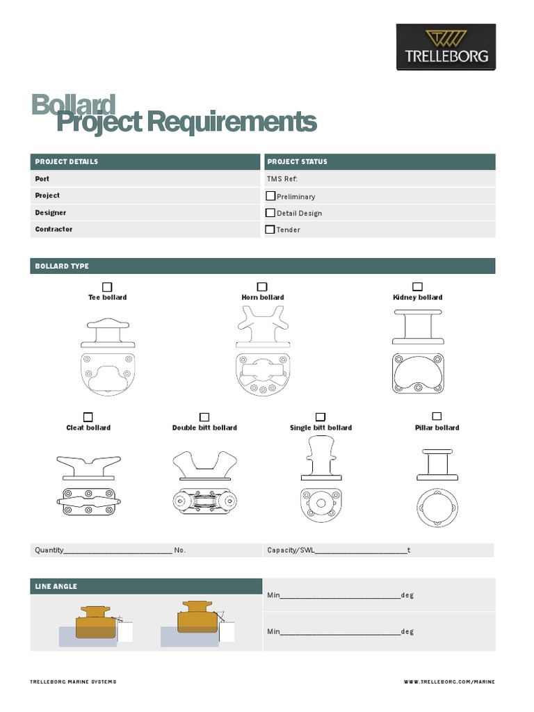Bollards Form - Fill in | PDF | Industries | Materials