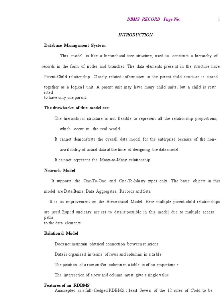 Dbms Manual | PDF | Relational Database | Sql