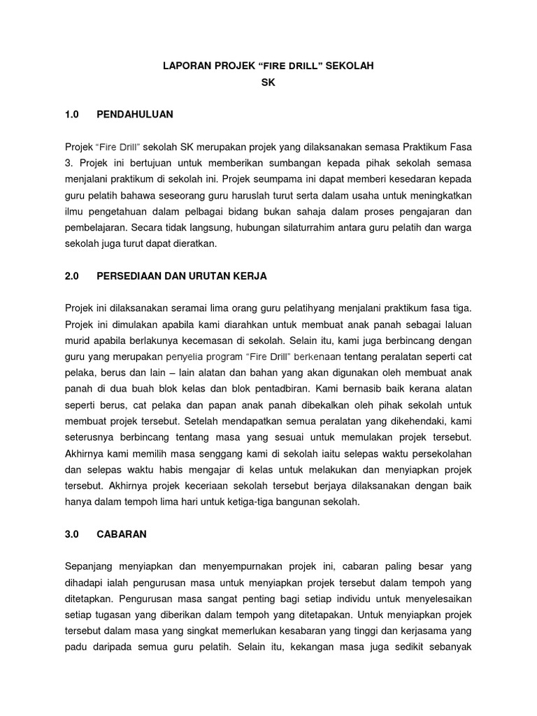 Laporan Projek Fire Drill | PDF