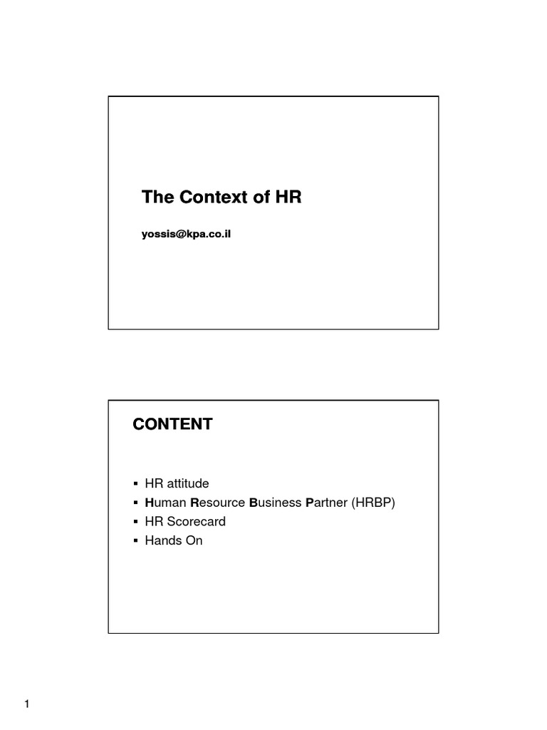 The Context of HR The Context of HR: Content Content | PDF | Competence ...