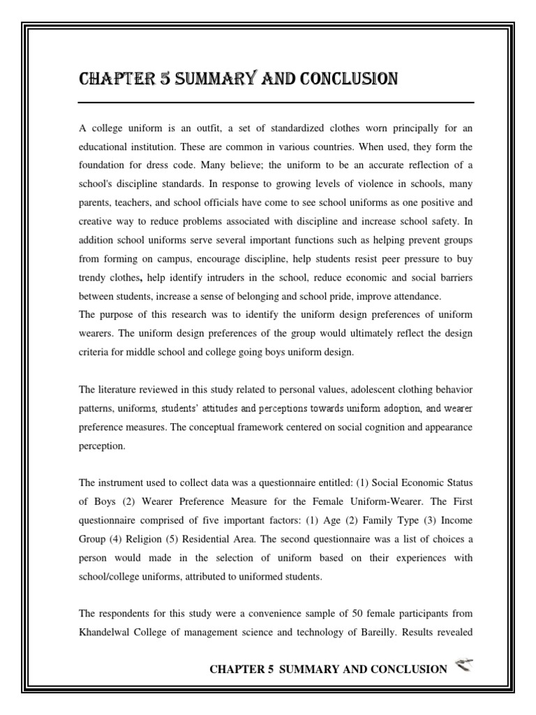 Summary and Conclusion | PDF | Clothing | Adolescence