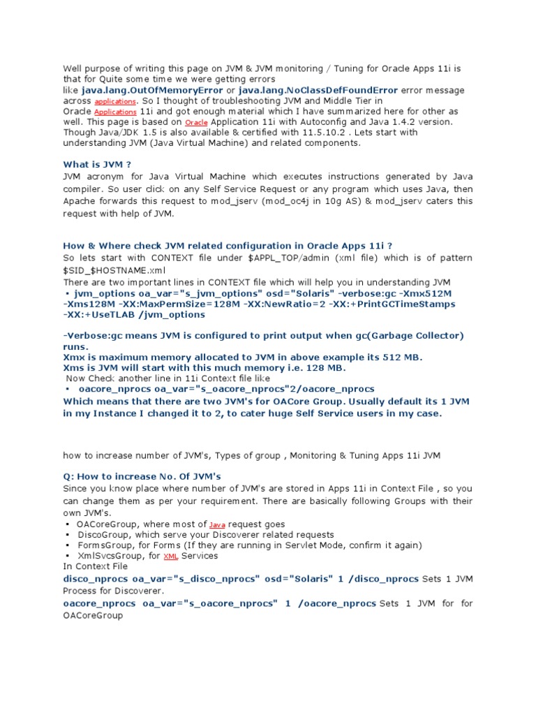 Jvm Tuning Pdf Java Virtual Machine Java Programming Language