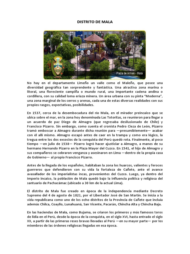 Distrito de Mala | PDF | Alimentos | Cocina