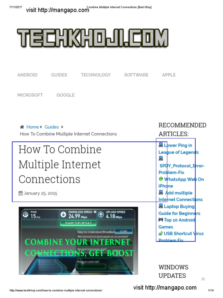 Combine Multiple Internet Connections (Best Way) | PDF | Windows 10 ...