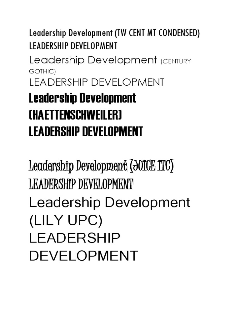 Leadership Development Font | PDF | Politics | Travel