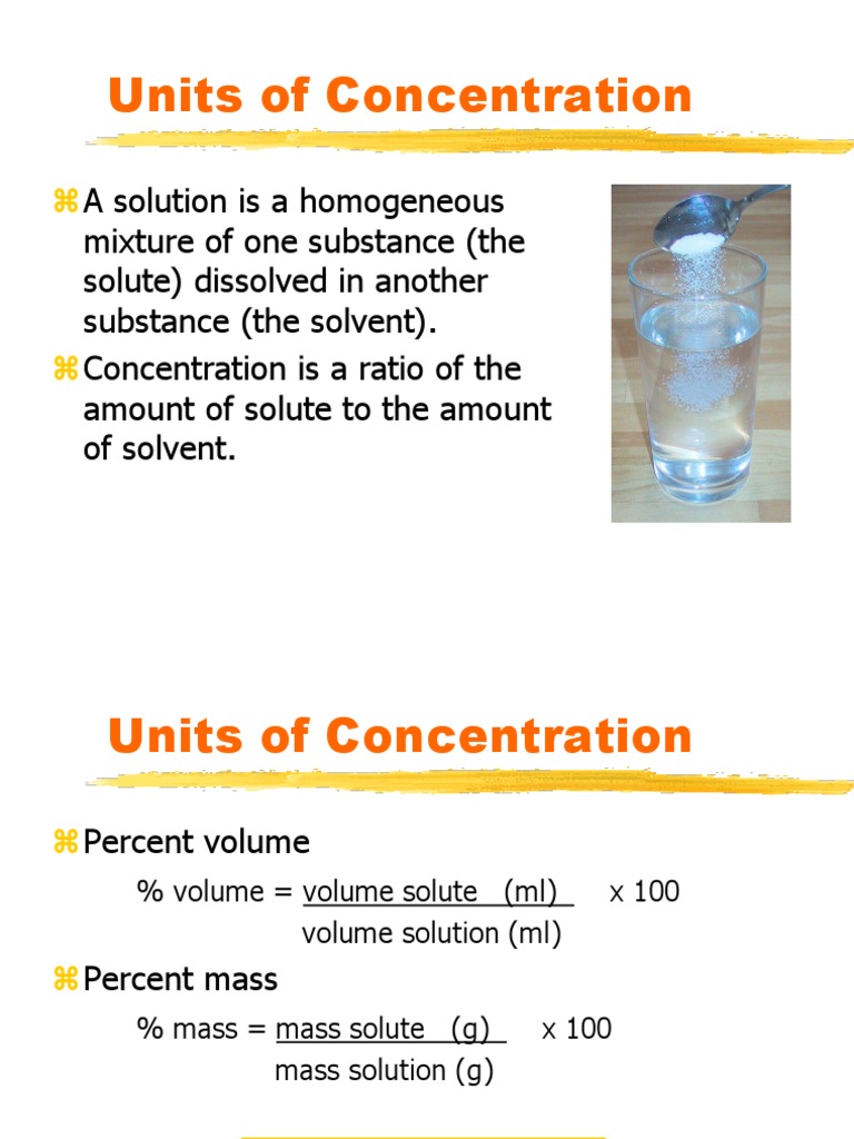Concentration of Solutions | PDF | Concentration | Solution
