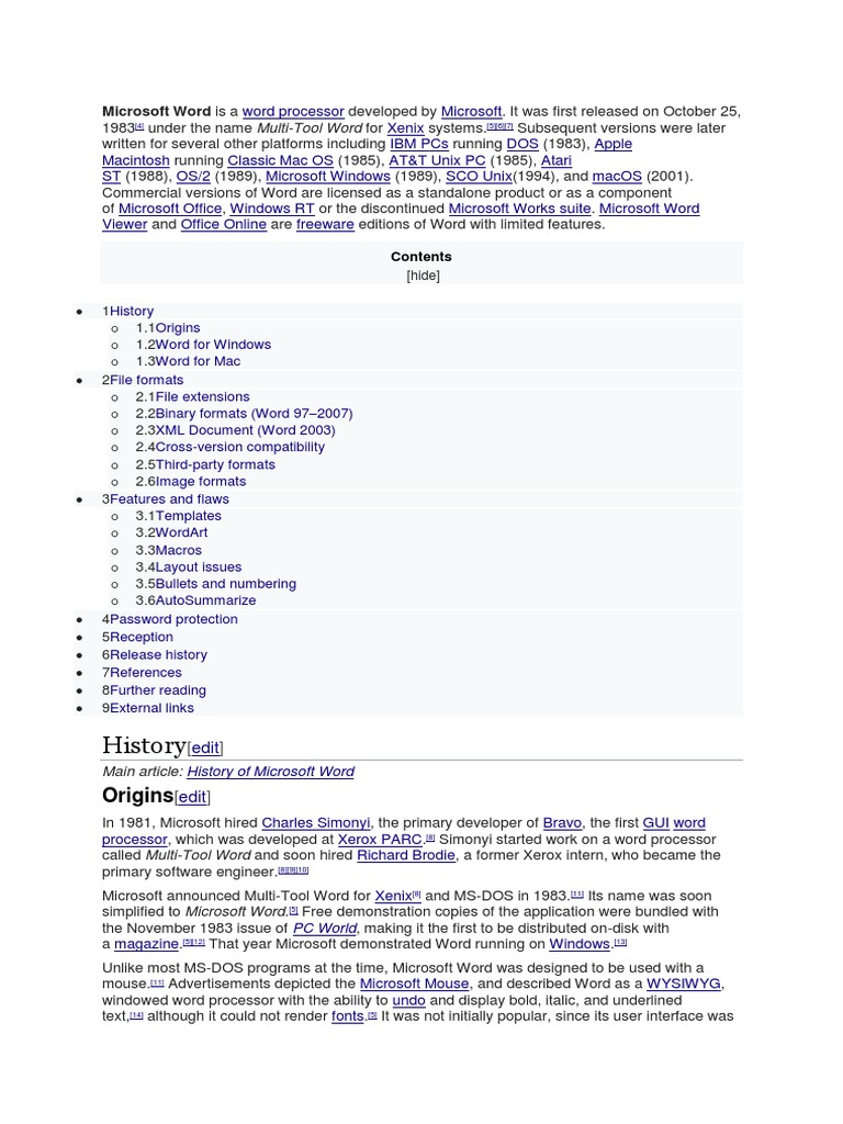 History: Multi-Tool Word | PDF | Microsoft Word | Microsoft Windows