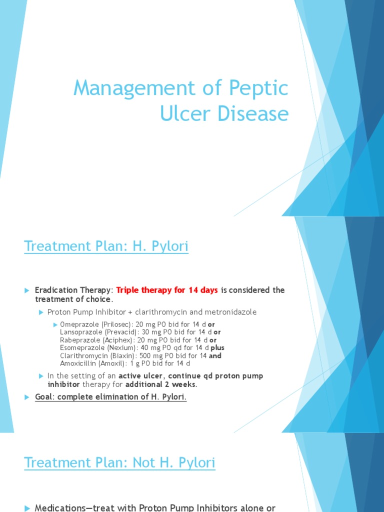 Management of Peptic Ulcer Disease | PDF | Organ (Anatomy) | Digestive ...