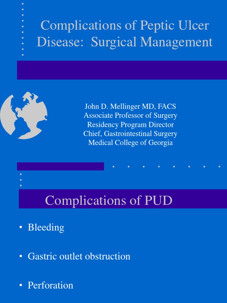 Surgical Management of Complications of Peptic Ulcer Disease: A Review ...