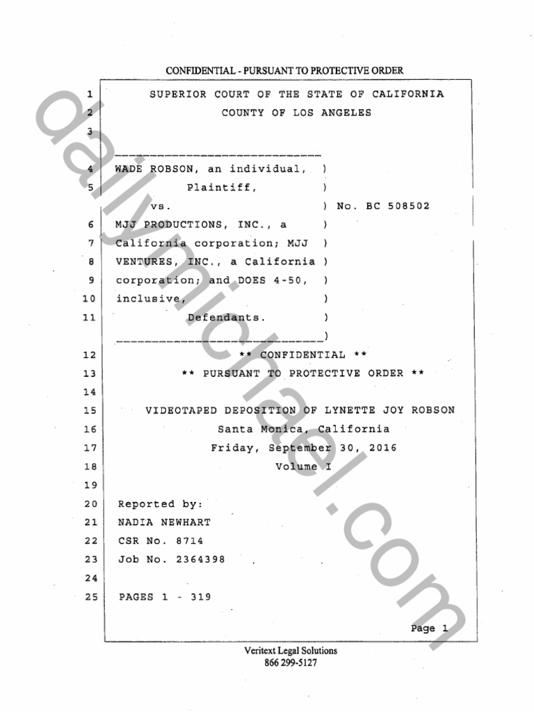 Joy Robson Deposition Excerpts | PDF | Testimony | Deposition (Law)
