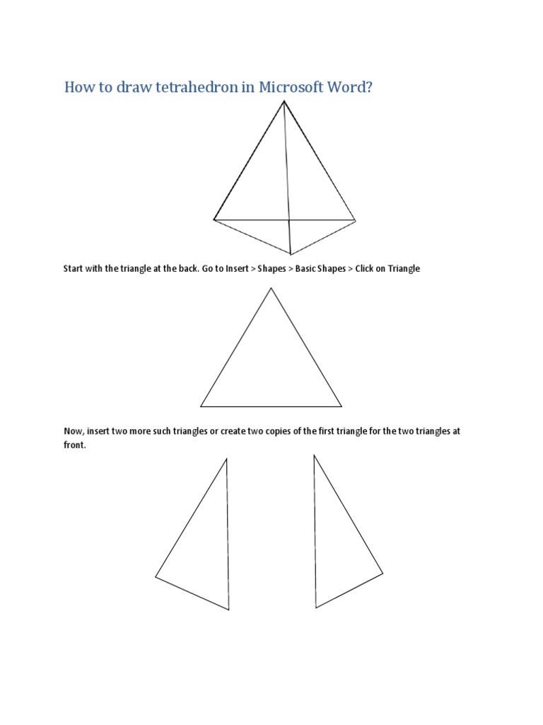 How To Draw Tetrahedron in Microsoft Word? | PDF