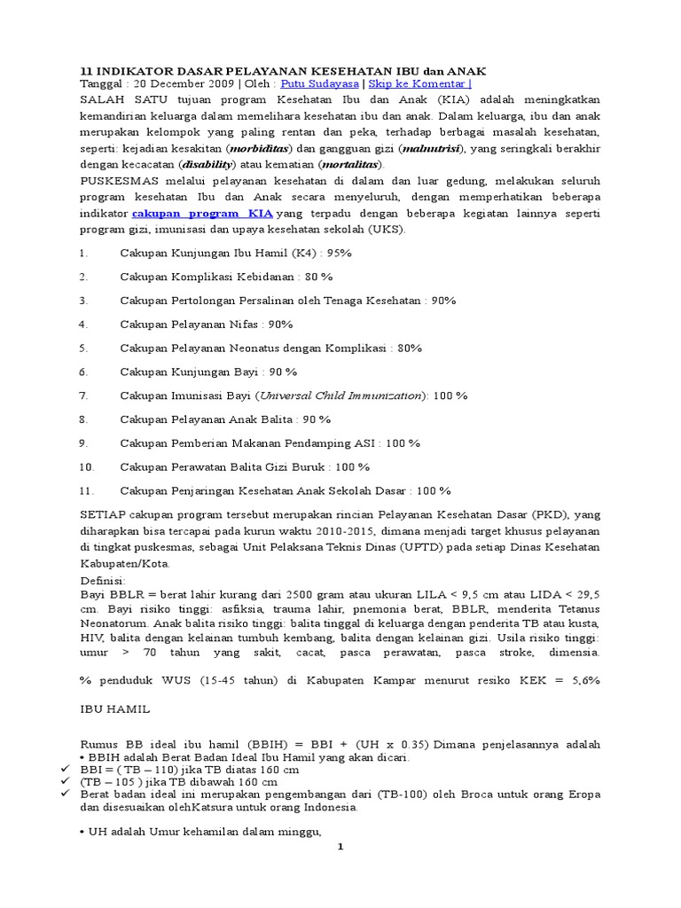 11 Indikator Program Kia | PDF