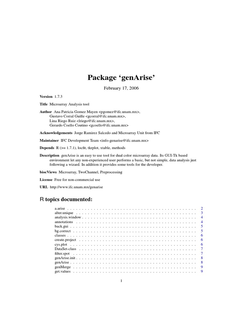 Package Genarise': R Topics Documented | Download Free PDF | Matrix (Mathematics) | Parameter ...