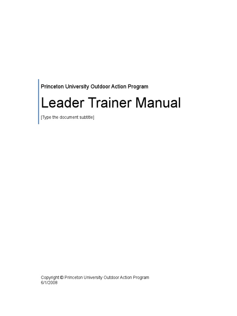 OA Leader Training Manual Chapters 1-4 - 0 | PDF | Facilitator | Leadership