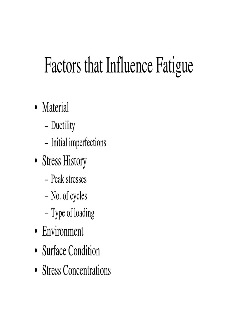 Factors That Influence Fatigue: - Material | PDF | Career & Growth ...