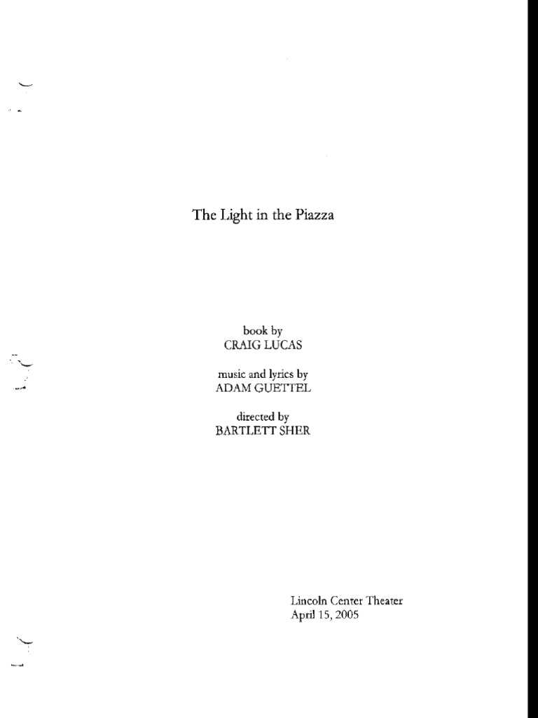 Light in The Piazza - Script PDF | PDF