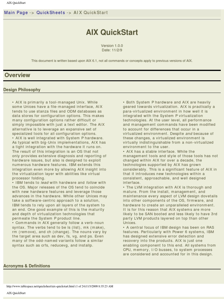 Aix Quickstart | PDF | File System | Computer Network