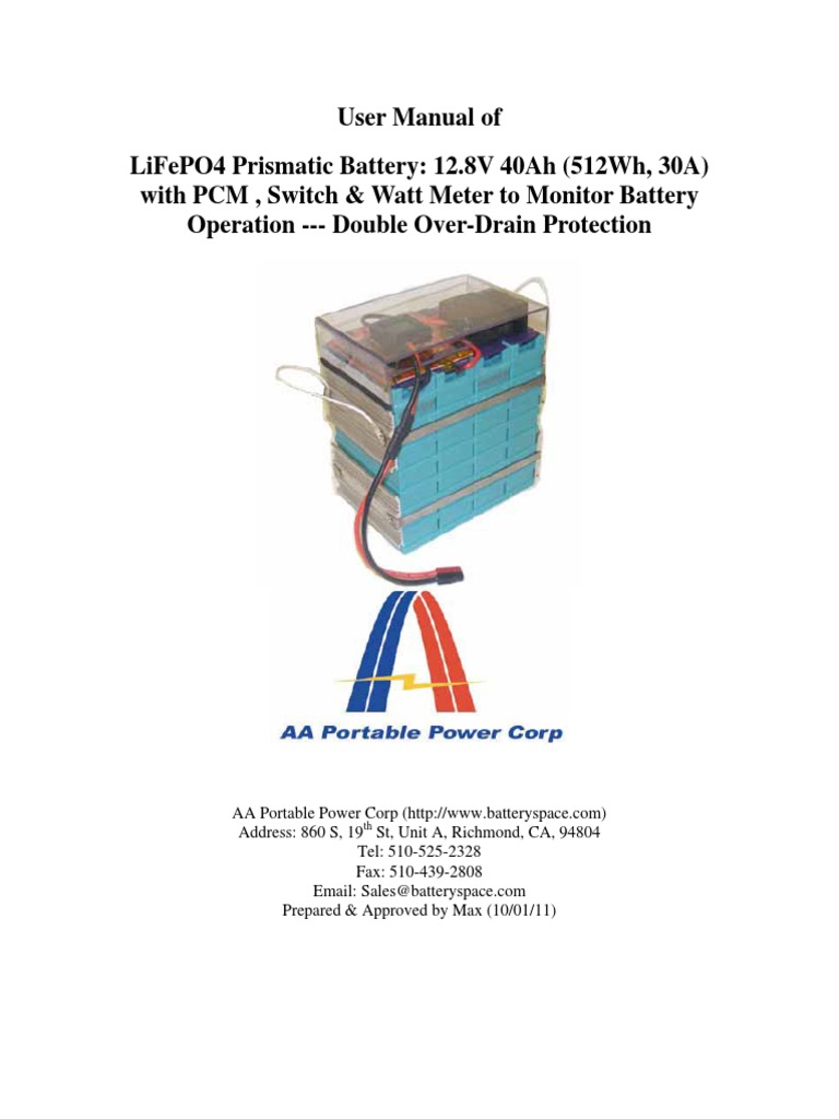 LiFePO4 Battery User Manual | PDF | Battery Charger | Battery (Electricity)