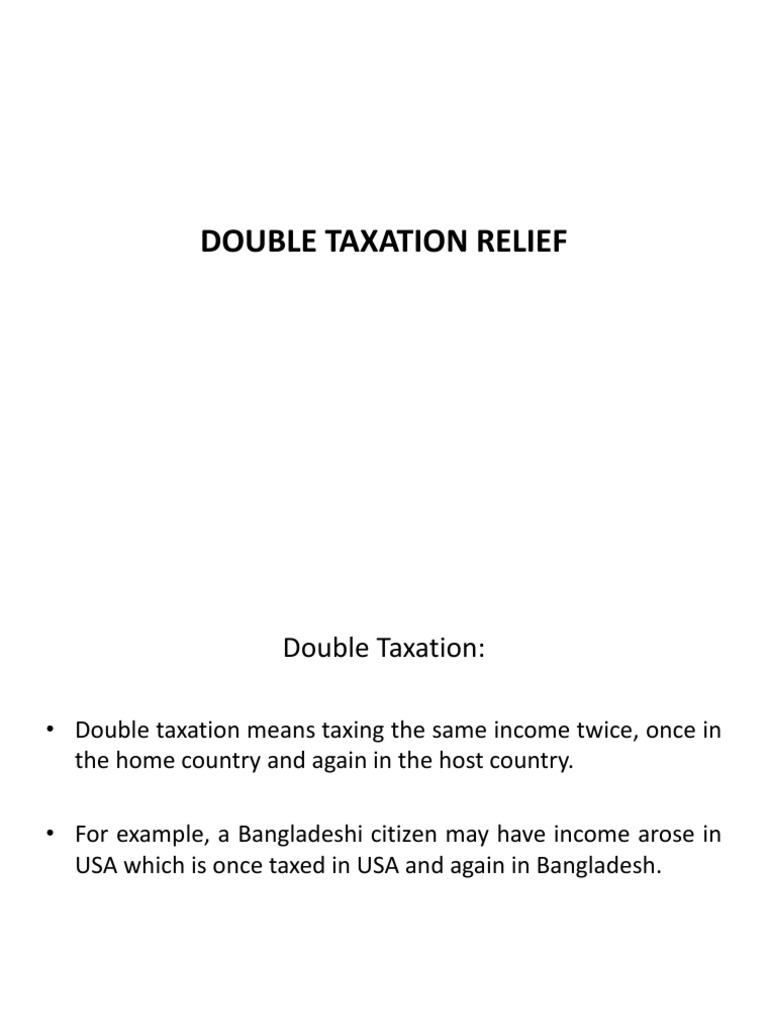 Double Taxation Relief | PDF | Double Taxation | Capital Gains Tax