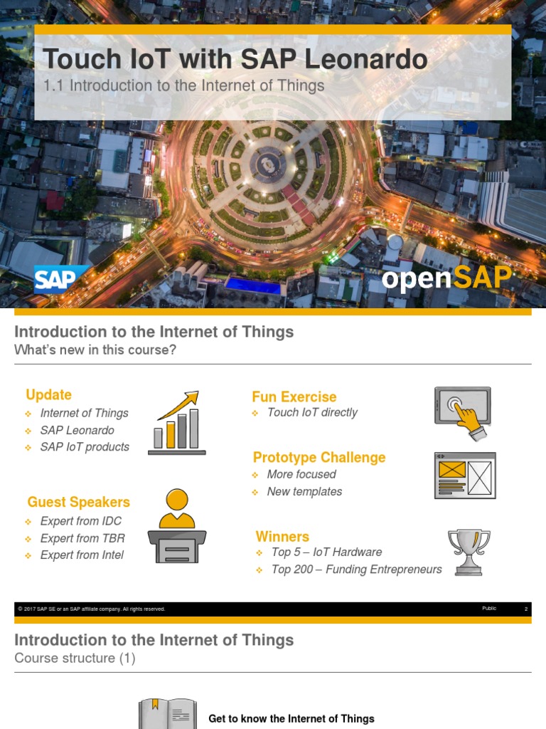 openSAP Iot3 Week 01 All Slides PDF | PDF | Internet Of Things | Computing