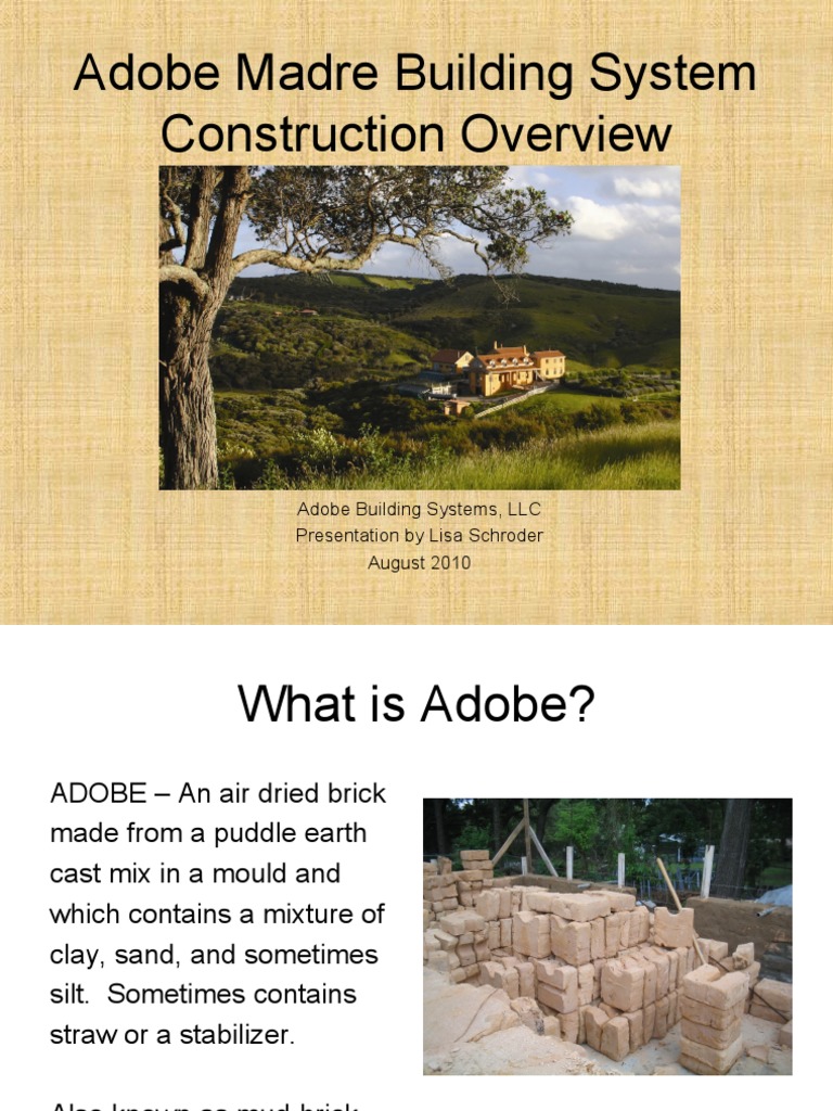 Adobe Building System Overview | PDF | Concrete | Strength Of Materials