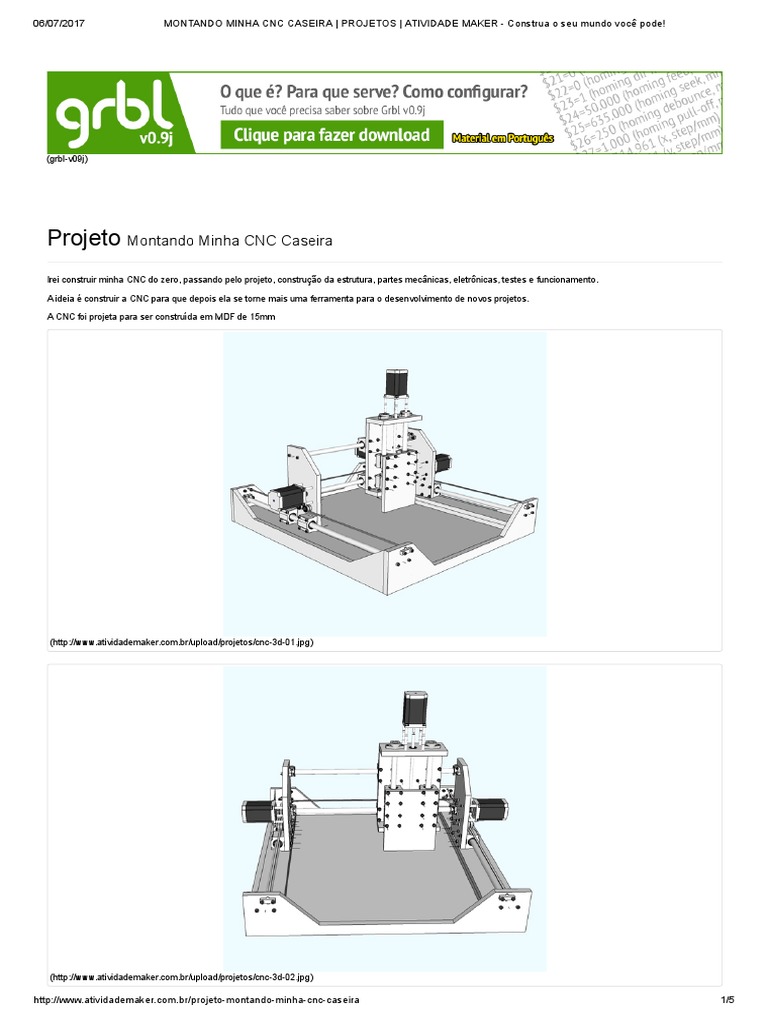 Montando Minha CNC Caseira - Projetos - Atividade Maker - Construa o ...
