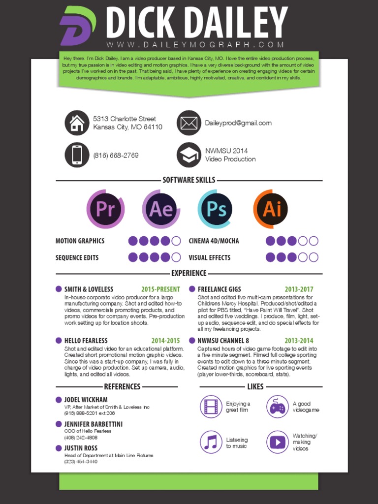 Dick Dailey Resume | PDF | Media Technology | Video