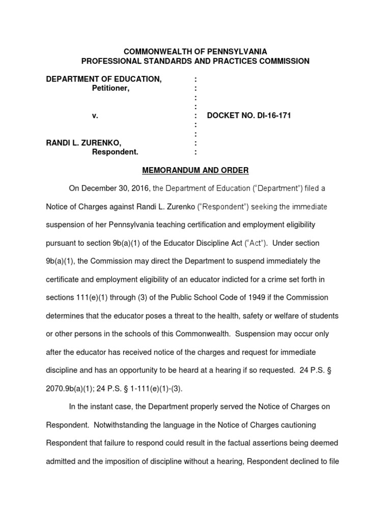 Randi Zurenko | PDF | Evidence | Pennsylvania