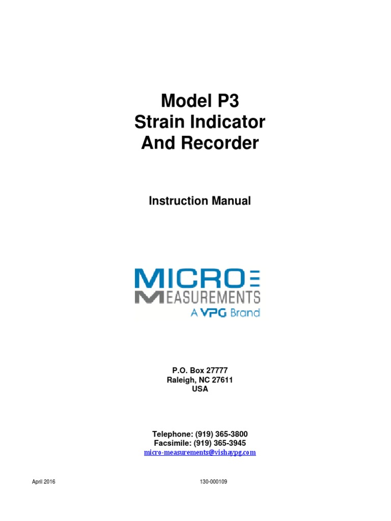 P3 Strain Indicator Manual | PDF | Electrical Connector | Usb