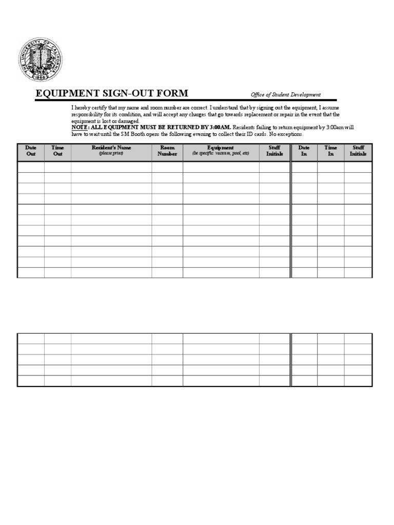 Equipment Return Inventory Document | PDF