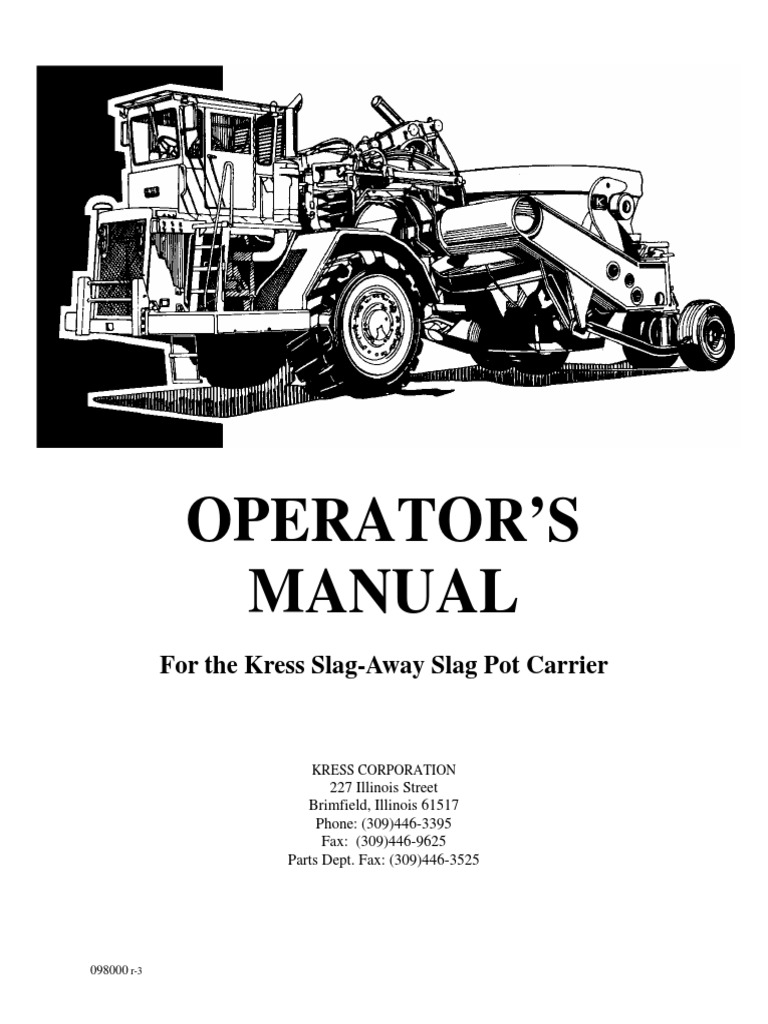 Kress Slag Pot Carrier Operator Manual | PDF | Manual Transmission | Leak